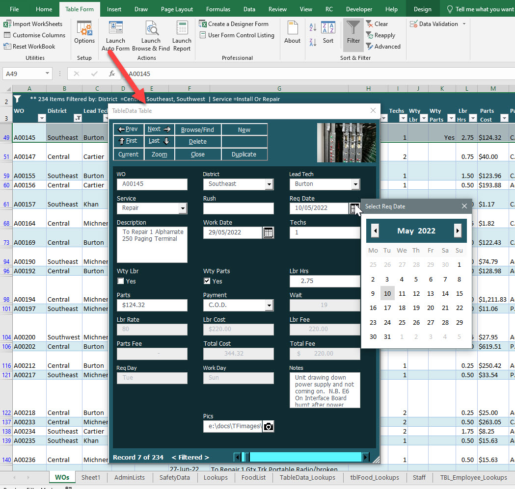 Auto ExcelForms – Source for auto generated, customisable Excel userforms